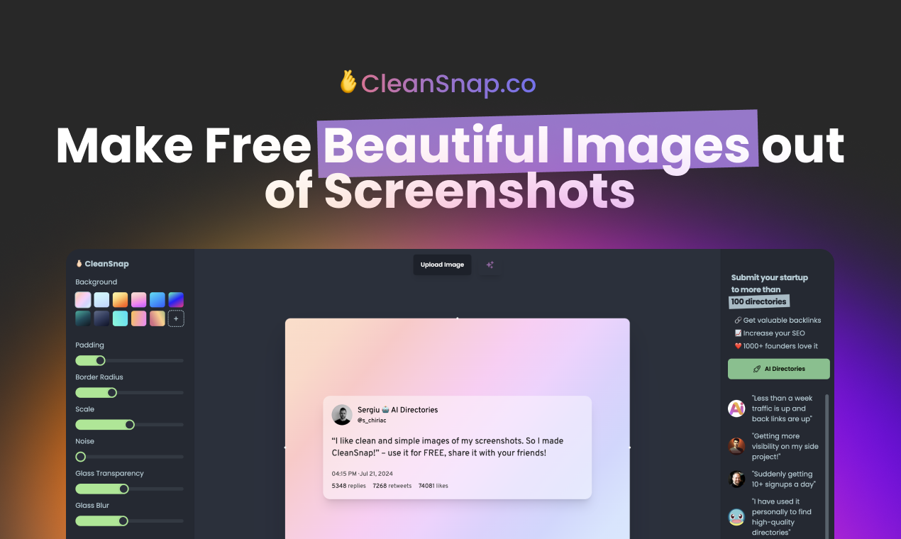 CleanSnap | Make Free Beautiful Images out of Screenshots